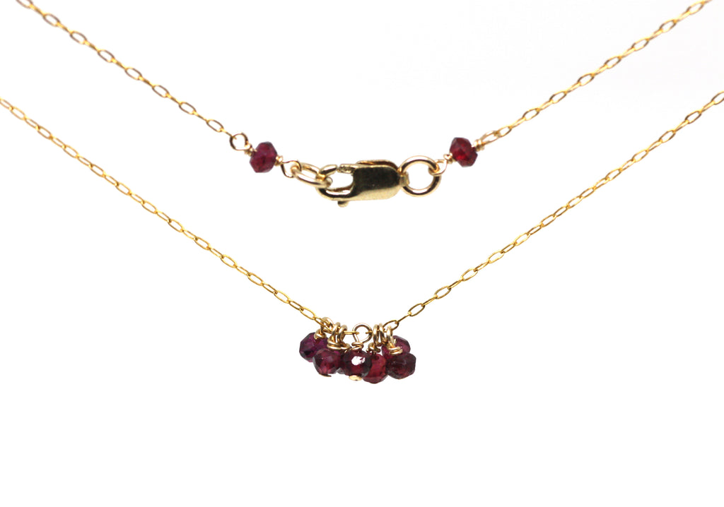 Garnet Mini Cluster Necklace – Azki Jewelry
